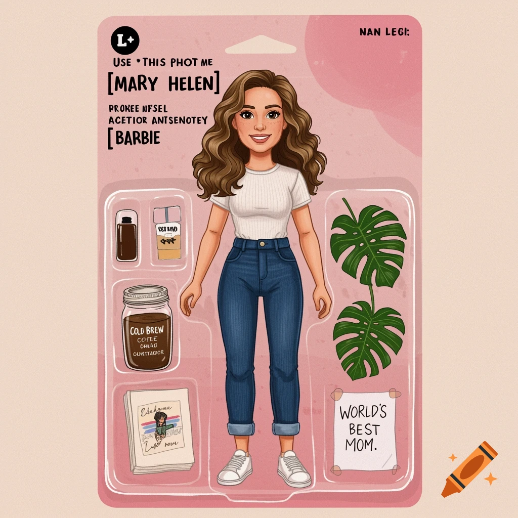 Action figure concept of a person with accessories in a blister pack on ...