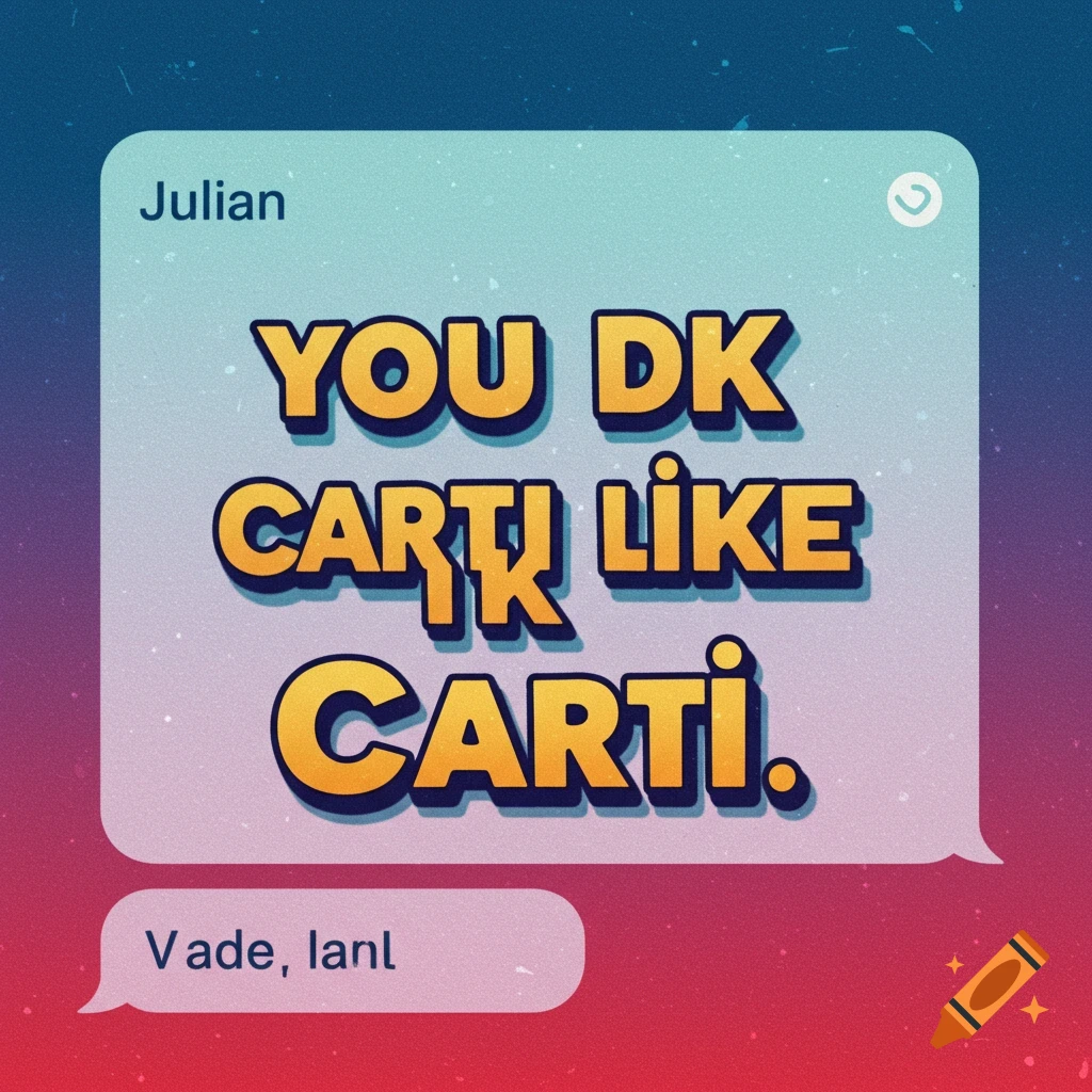 Text thread of Julian saying “you dk Carti like ik Carti” on Craiyon