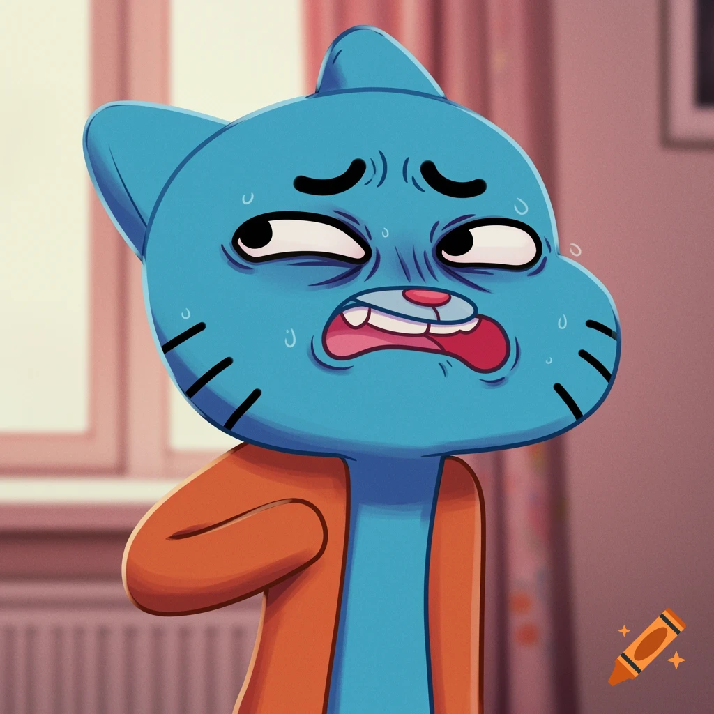 Cartoon character Gumball Watterson stands in front of the Sydney Opera ...