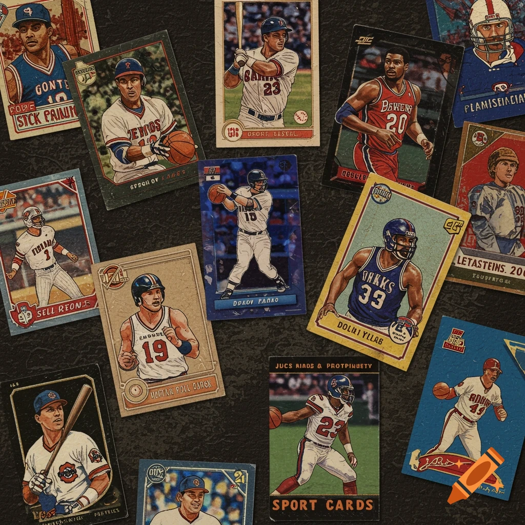 Single sports cards on Craiyon