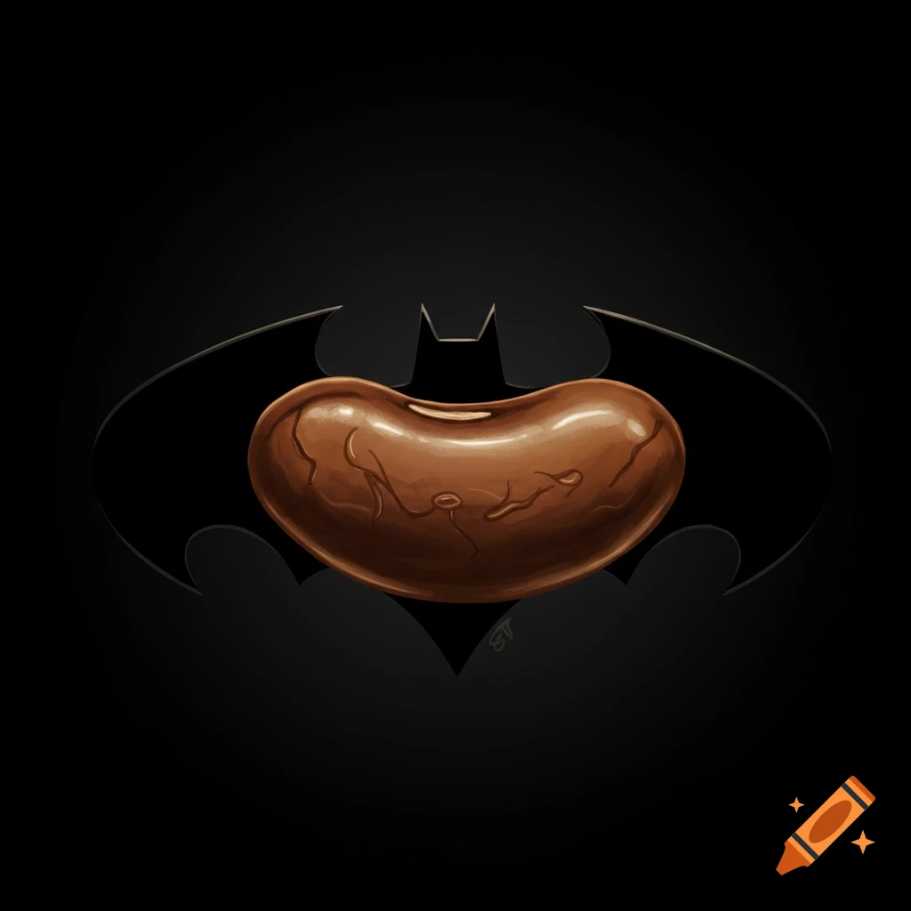 Batman symbol with a bean on Craiyon