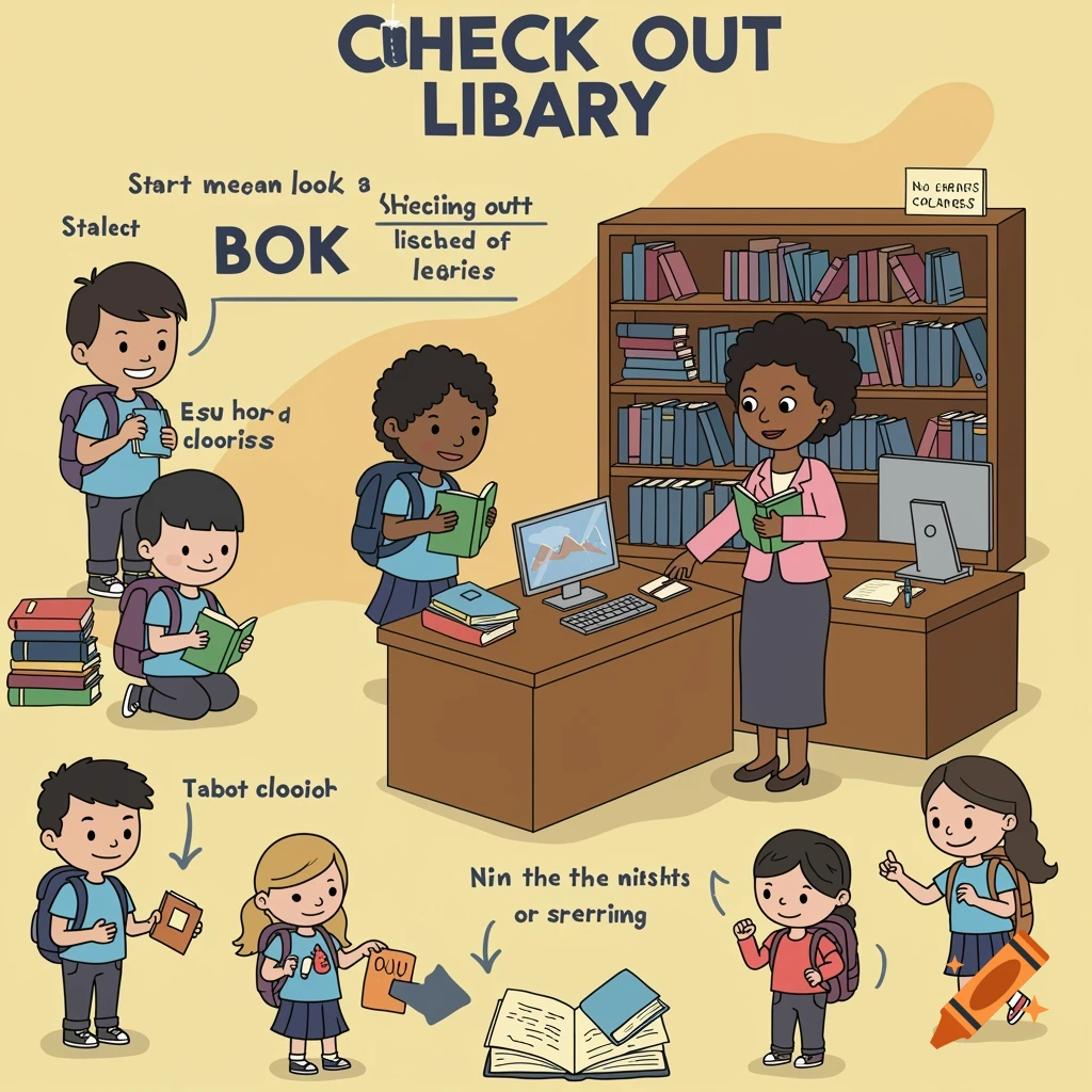 Infographic showing diverse students and a Black librarian explaining ...