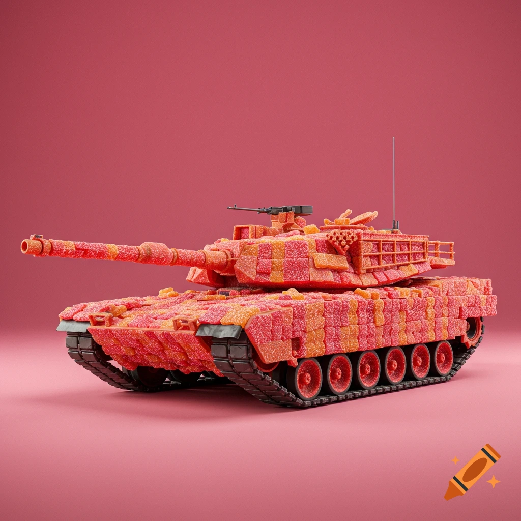 M1 Abrams tank crafted from gummy bears on Craiyon