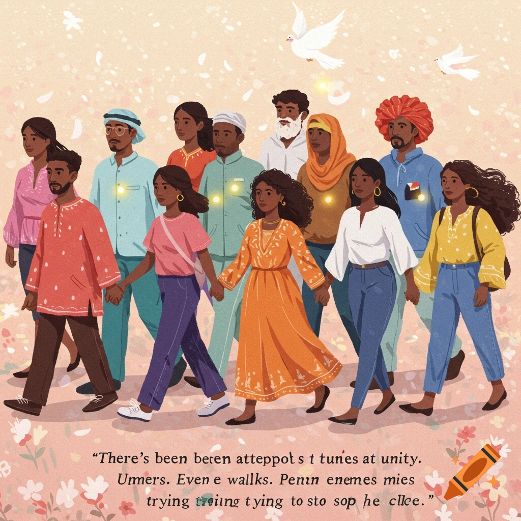 Text overlay: 'There's been attempts at unity. Peace walks. Even former ...