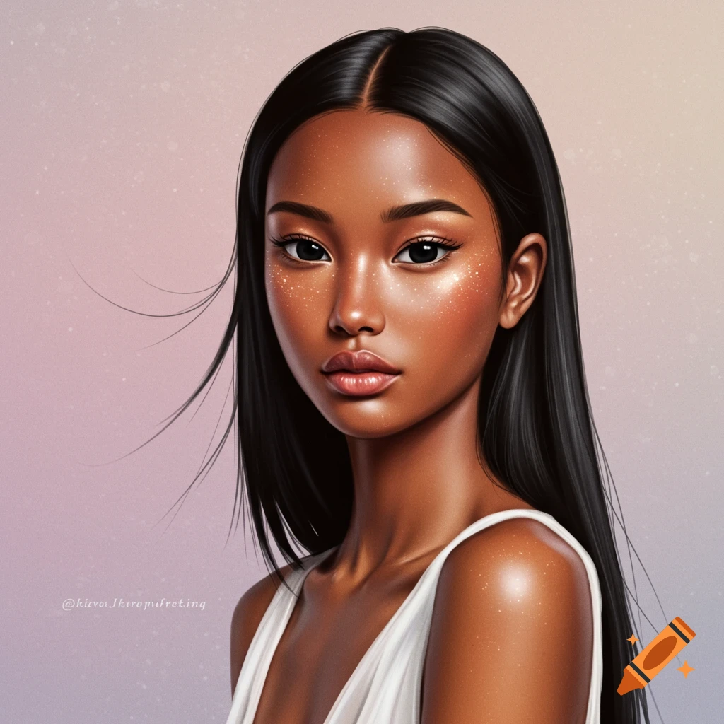 Light skin girl with black hair resembling a Victoria's Secret model on ...