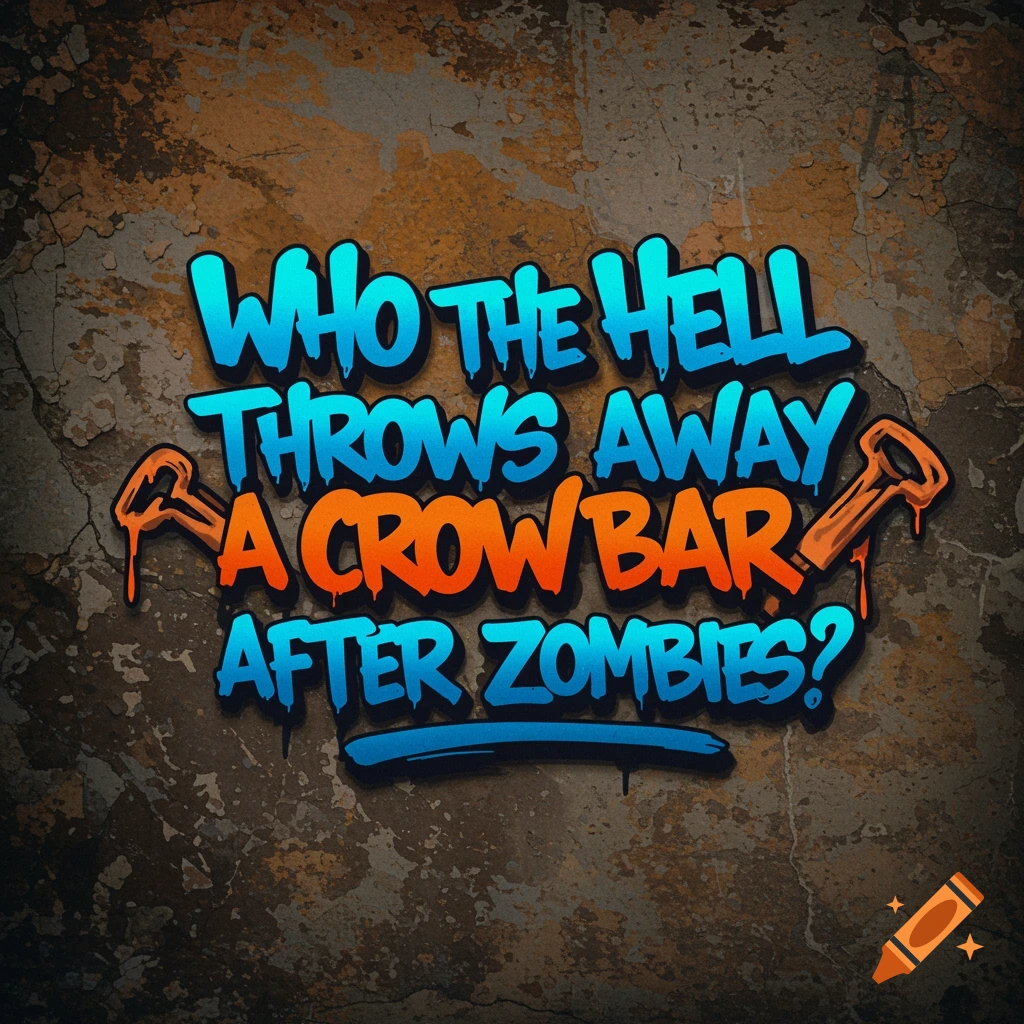 Graffiti art with zombie and crowbar reference on Craiyon