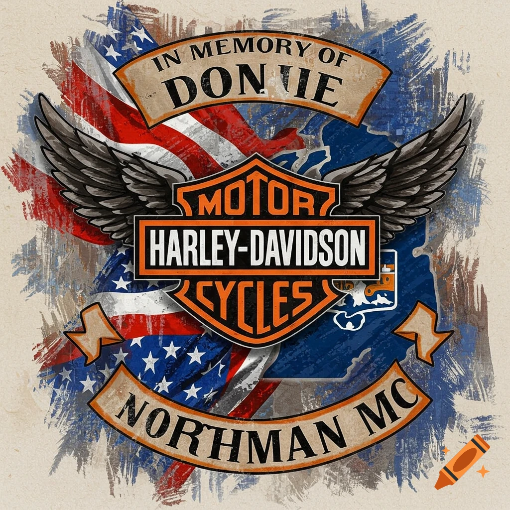 Harley Davidson and Michigan logos with Northman MC text on Craiyon