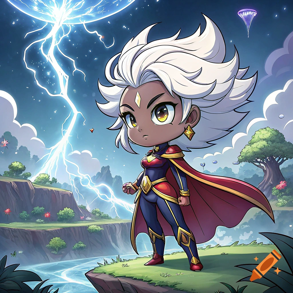 Marvel's Storm in anime style, Genshin Impact video game on Craiyon