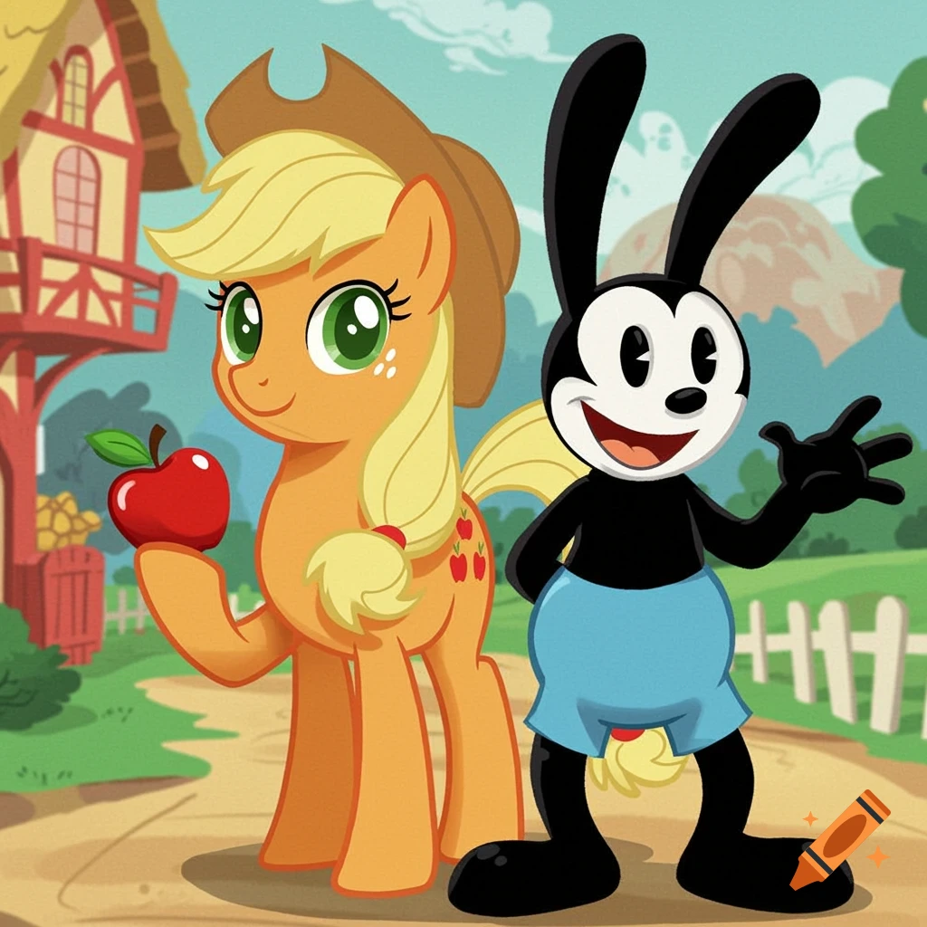 Cartoon illustration of Applejack from My Little Pony holding an apple ...