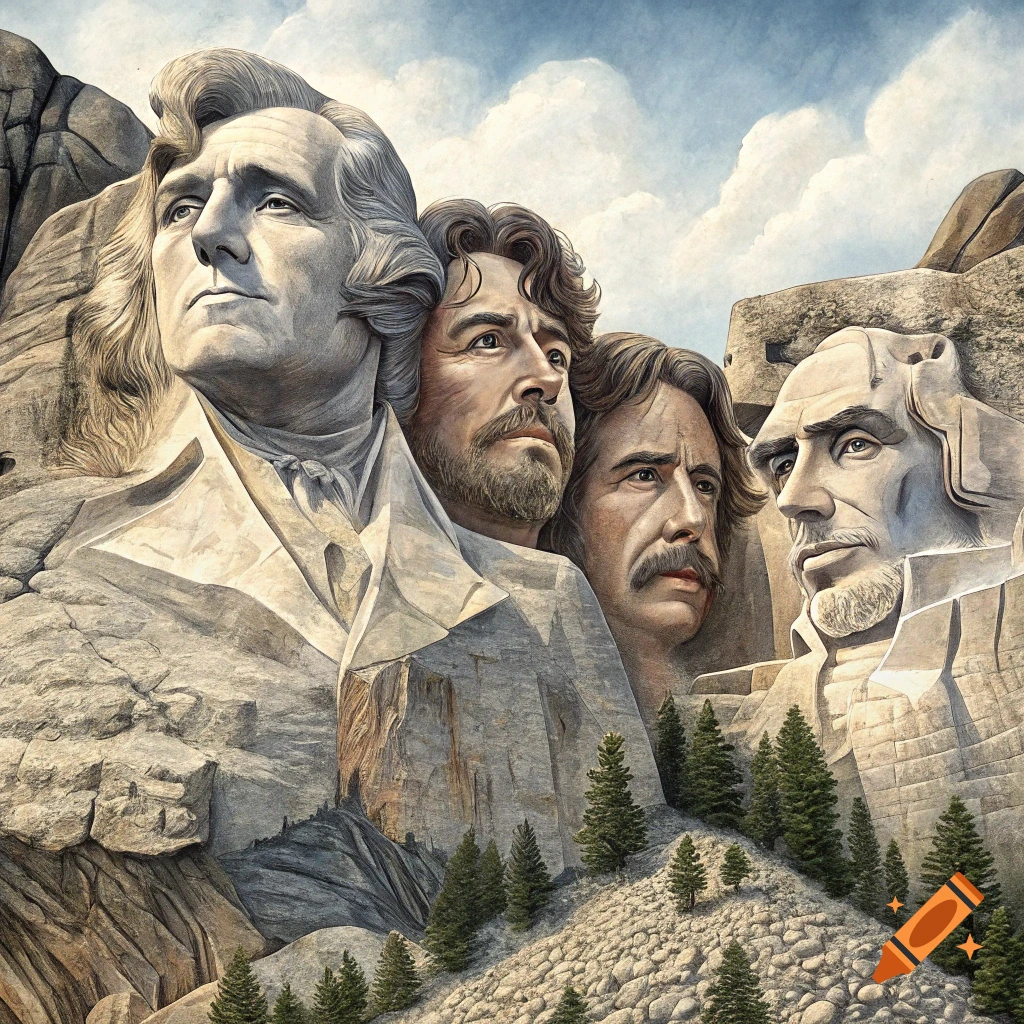 A framed picture of Mickey Mouse placed on Mount Rushmore on Craiyon