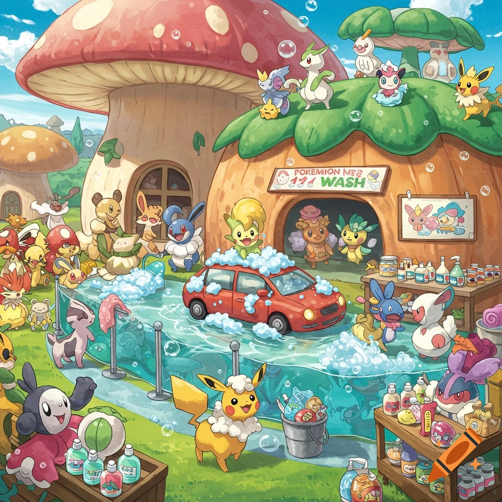 Pokemon wash run by Pokemon on Craiyon