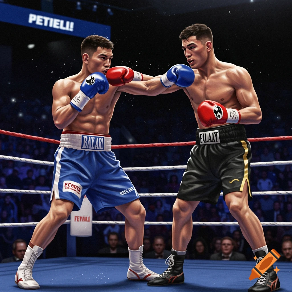 Boxer in a boxing match with stylized outfit on Craiyon