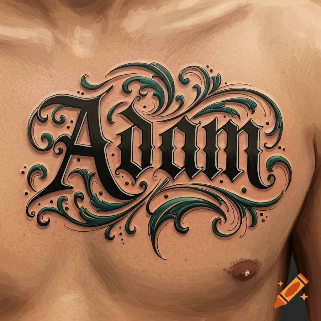 Tattoo incorporating the name Adam on Craiyon