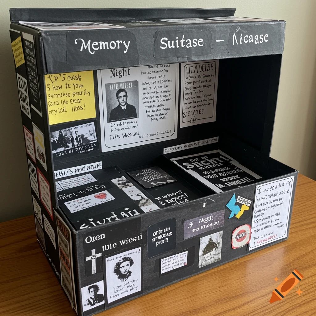 Memory Suitcase project inspired by Elie Wiesel's Night on Craiyon