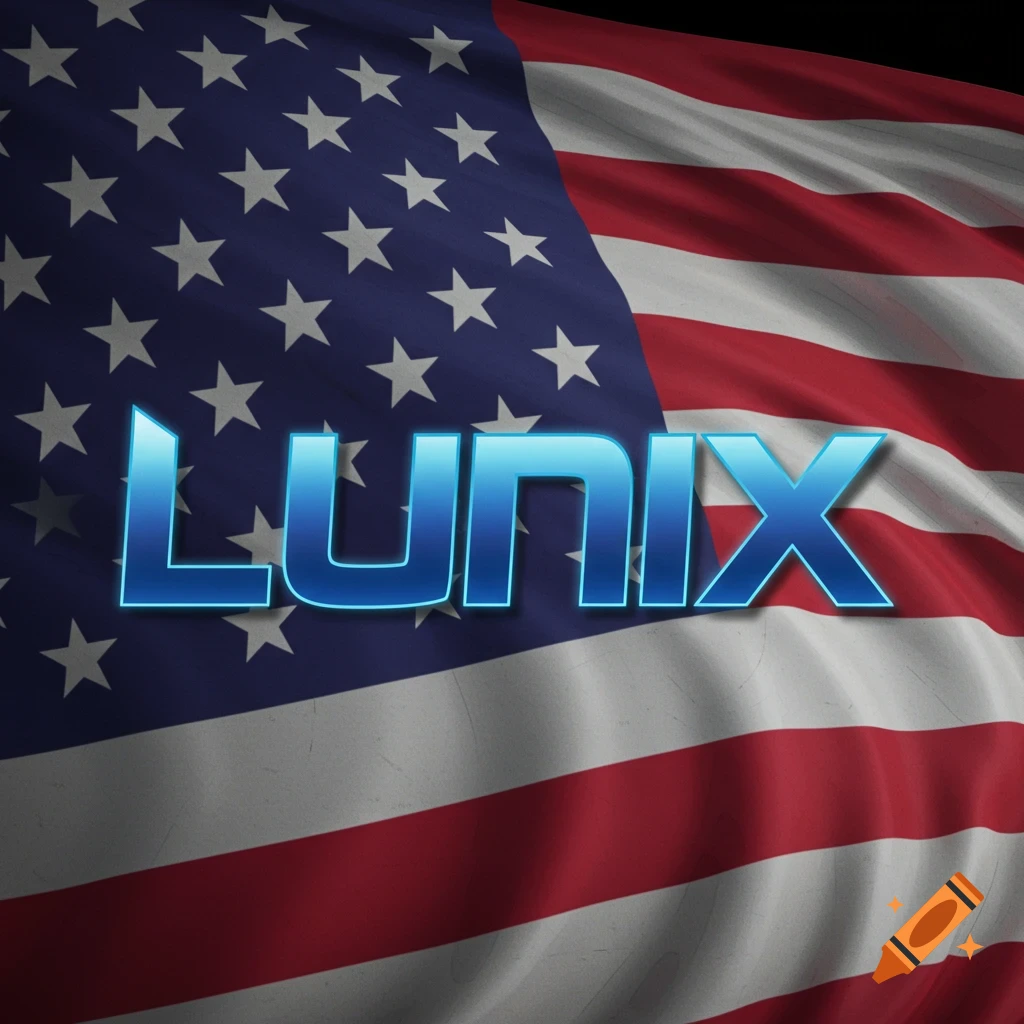 Lunix logo with USA flag on Craiyon