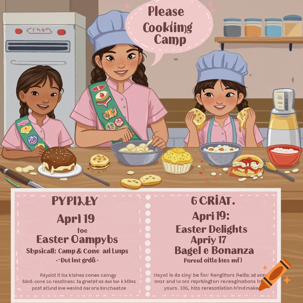 Flyer for Lyla Looittle Chefs kids cooking camp, Easter Delights on ...