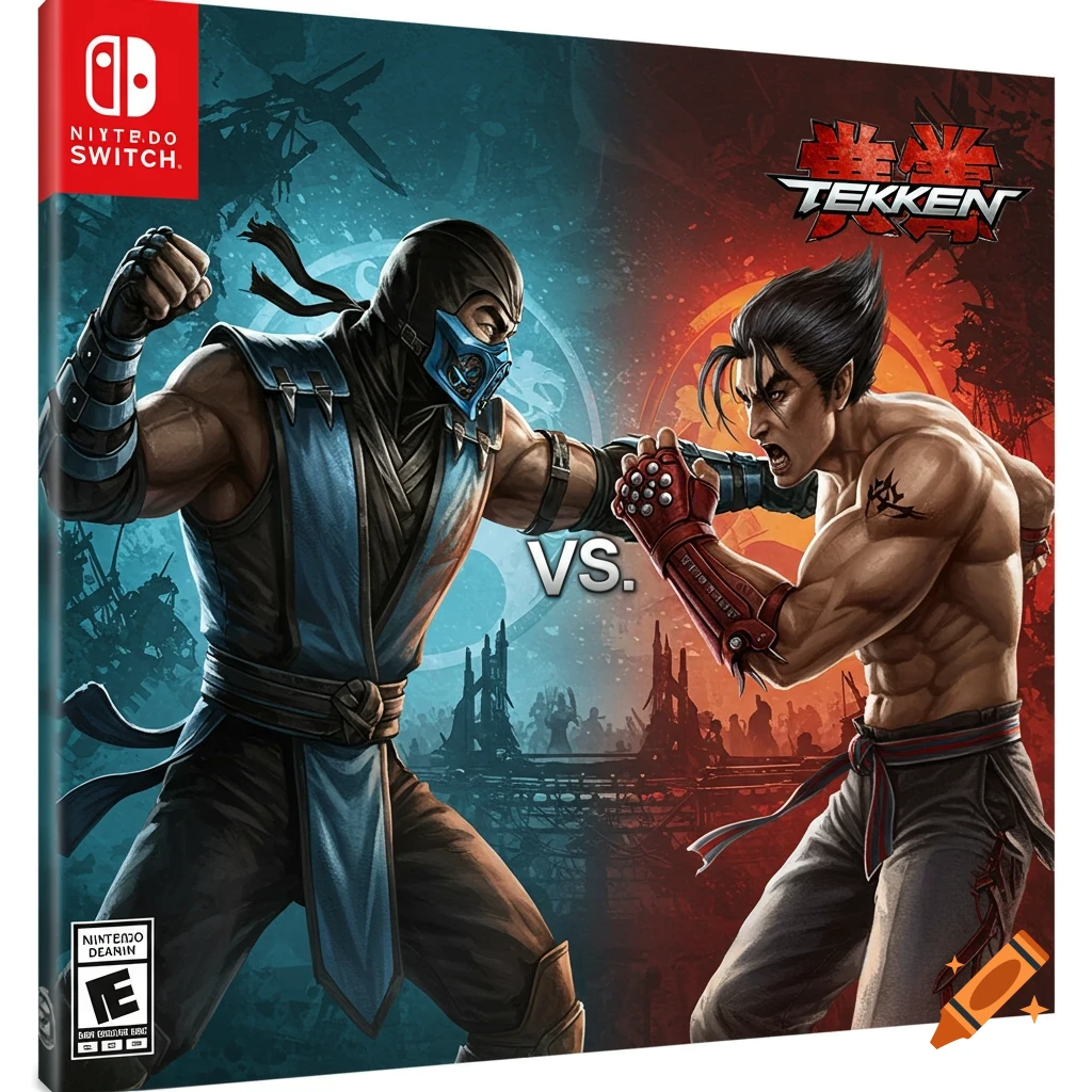 Mortal Kombat vs Tekken boxart for Nintendo Switch on Craiyon