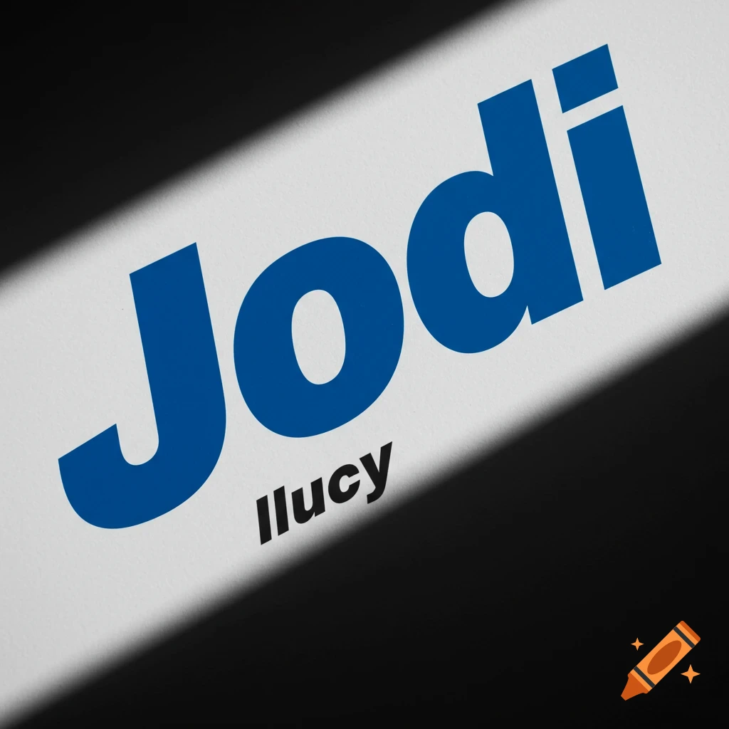 The word "jodi" in bold with "lucy" as a shadow on Craiyon