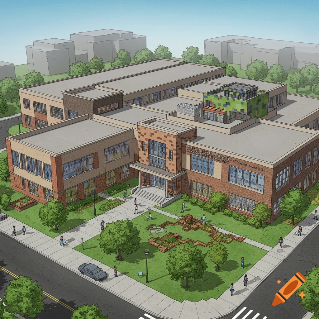 Minecraft Breakthrough Magnet School North Campus, Hartford, CT on Craiyon