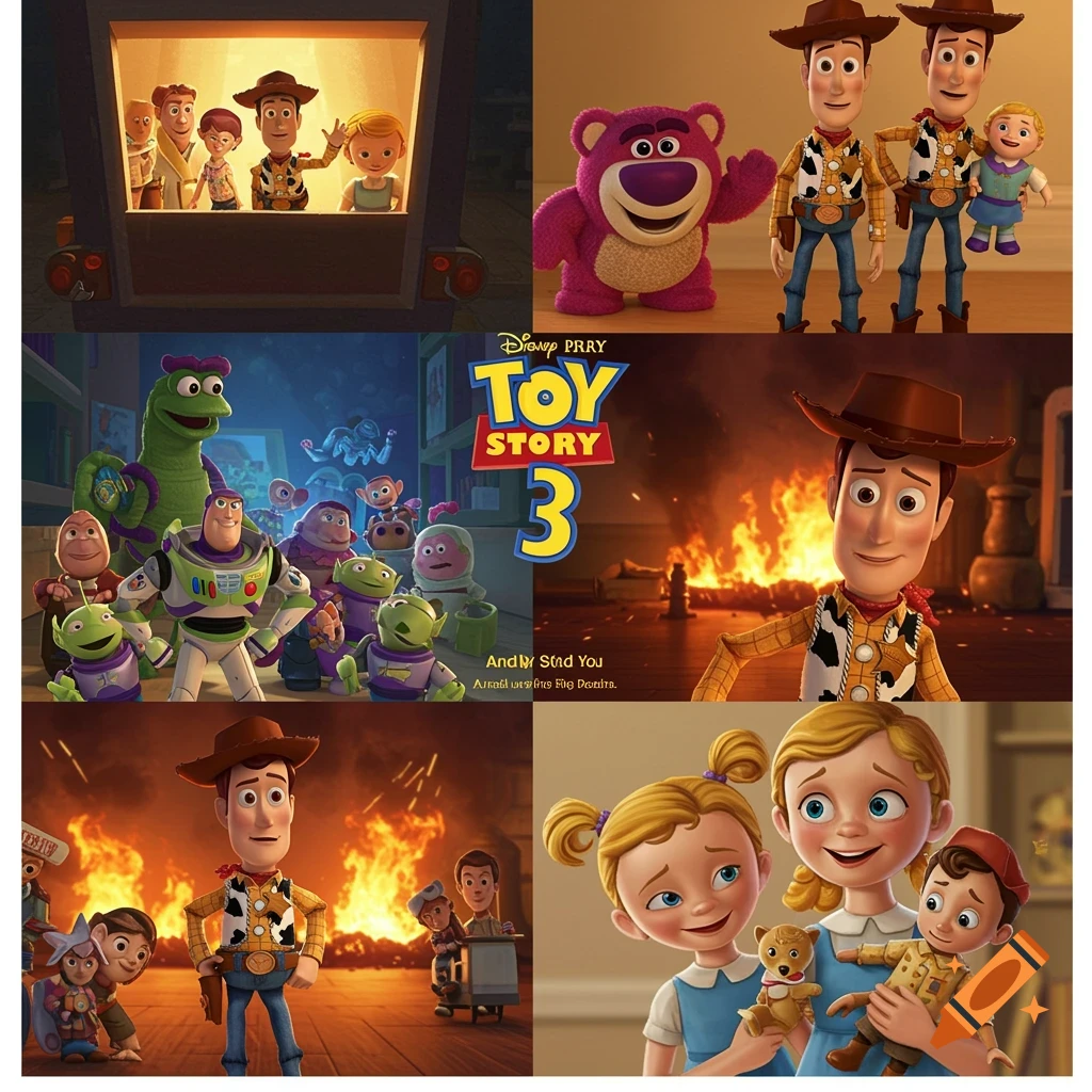 Jessie in a graduation cap waves during a celebration with Woody, the ...