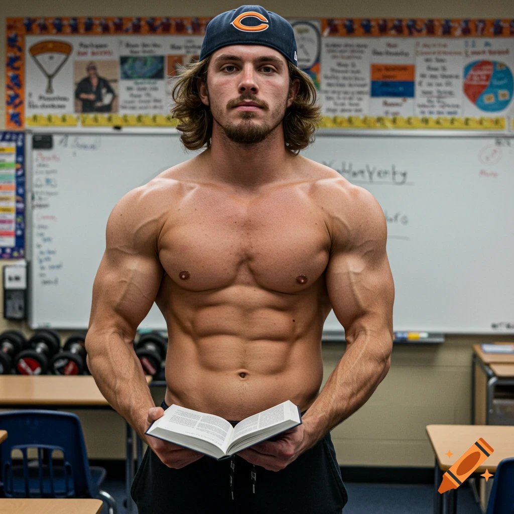 A young bodybuilder flexing in a gym. on Craiyon