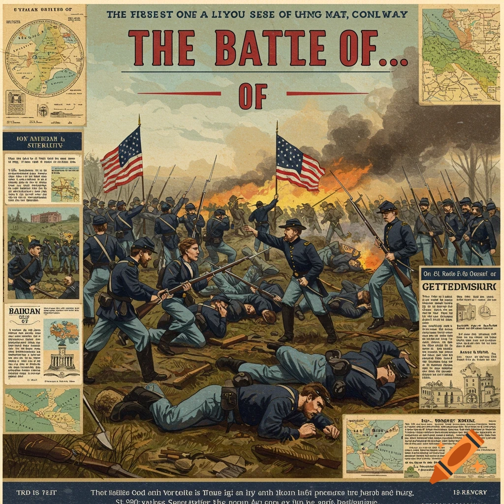 Civil War battle poster on Craiyon