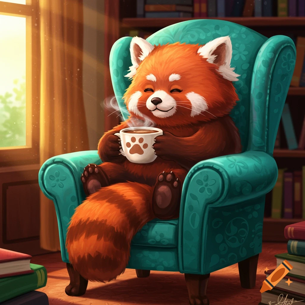 A robin bird sips boba tea through a straw while standing on a stool in ...