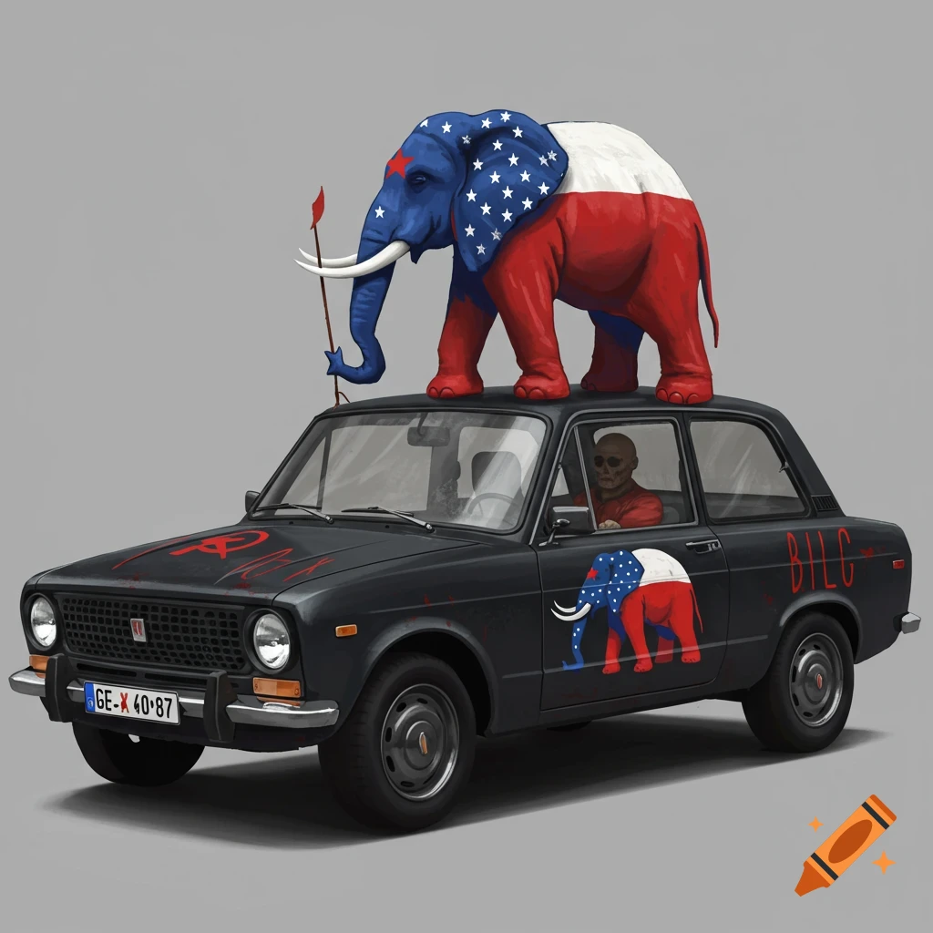 Soviet black maria death car with faceless driver and republican ...