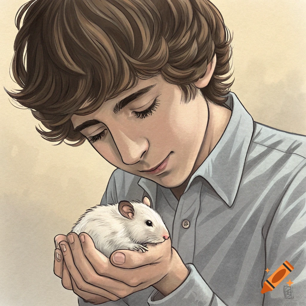 Adam Lanza holding a hamster on Craiyon