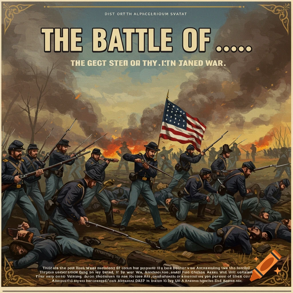 Civil War battle poster on Craiyon