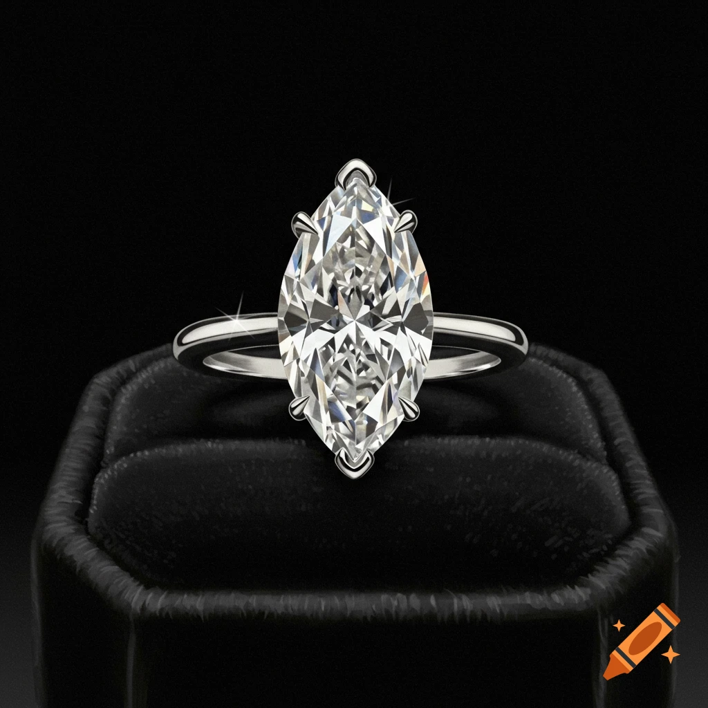 Diamond marquise engagement ring on Craiyon