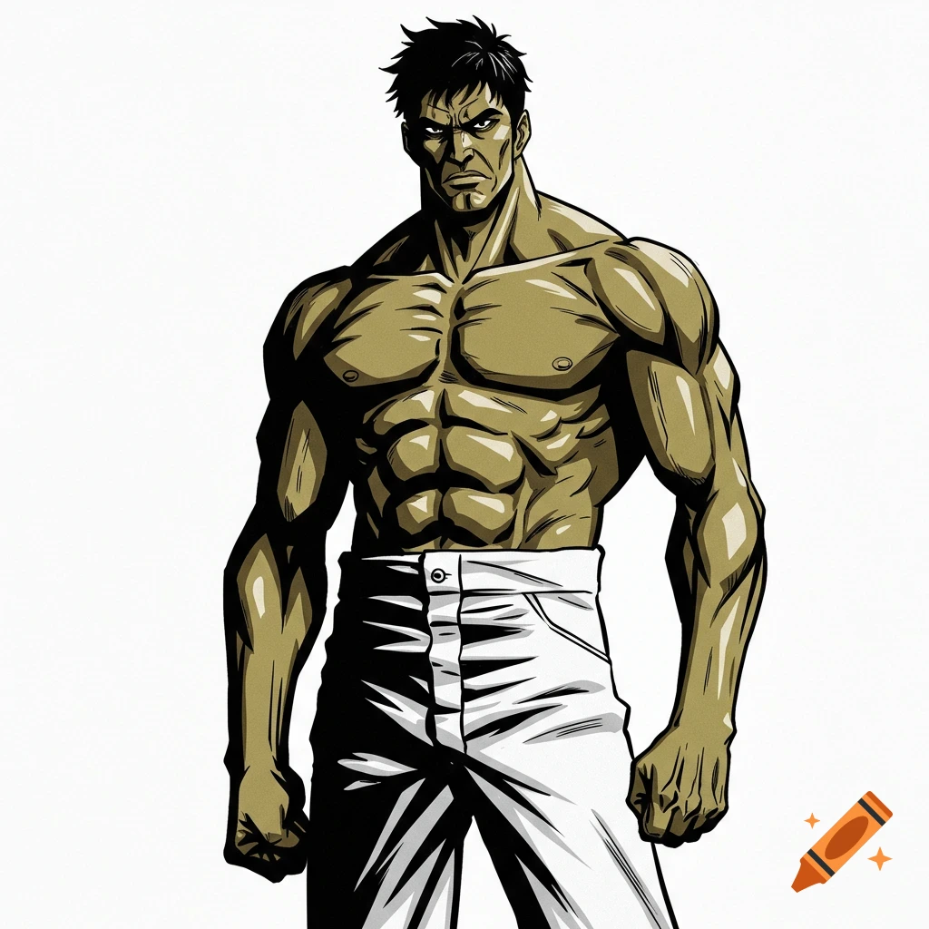 Anime-style drawing of a male figure in a prison jumpsuit on Craiyon