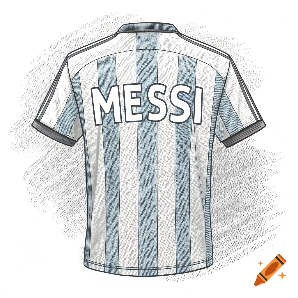 Lionel Messi shirt in a sketch style on Craiyon