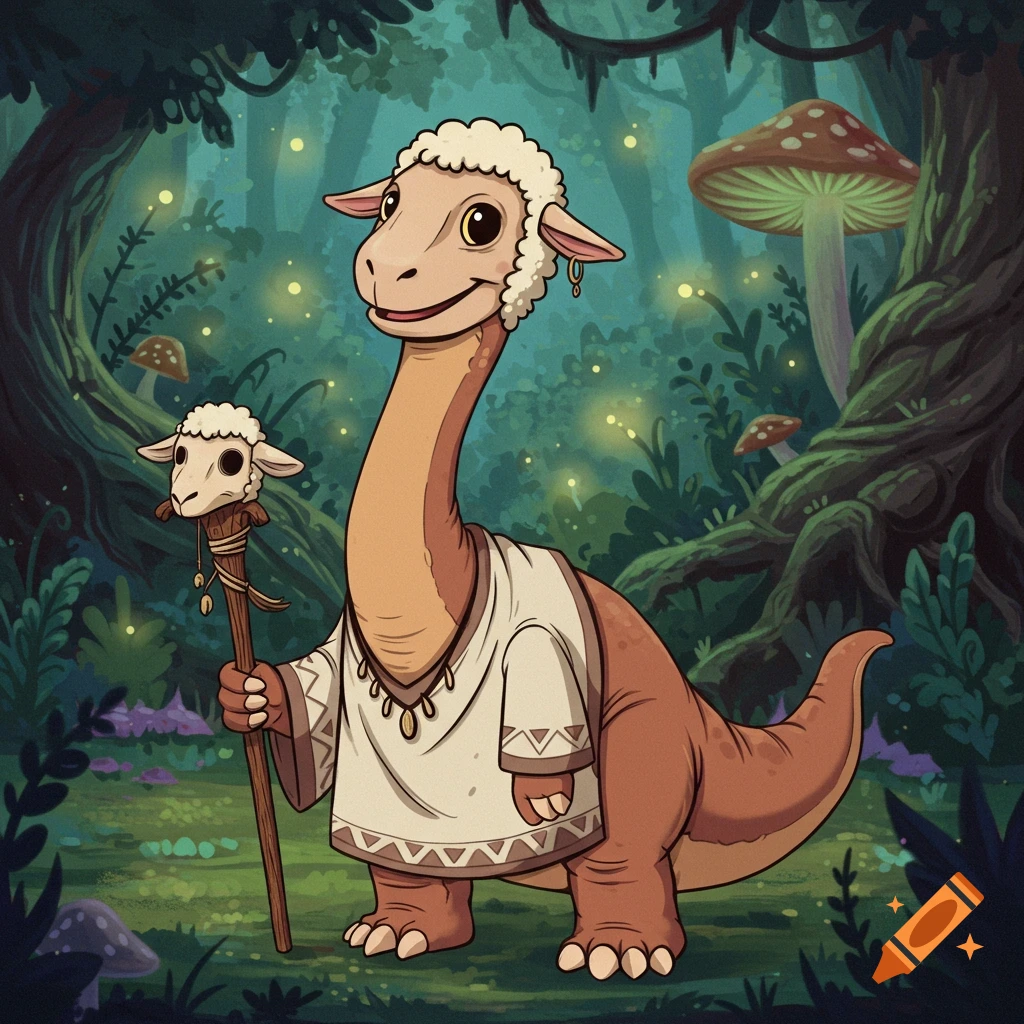 Little Foot as Cult of the Lamb character on Craiyon