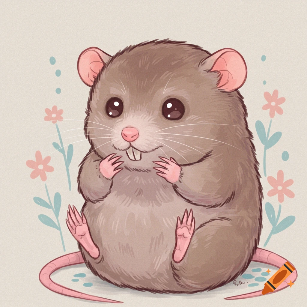 Cute Anime Rats Cute Rat Cartoon Vector Illustration PNG Images | AI