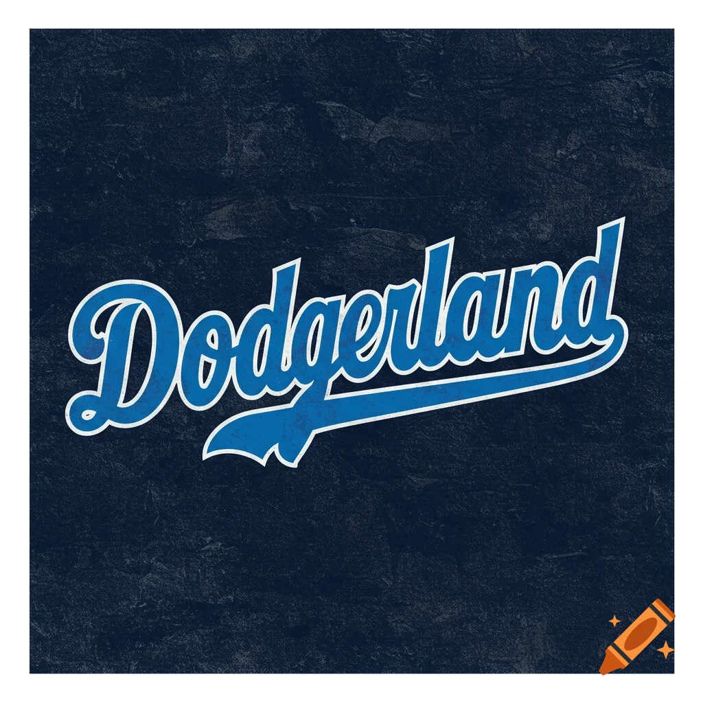 Dodgerland text in Dodgers font on Craiyon