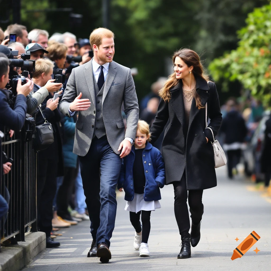 Prince William, Kate Middleton, and Prince George walk past ...