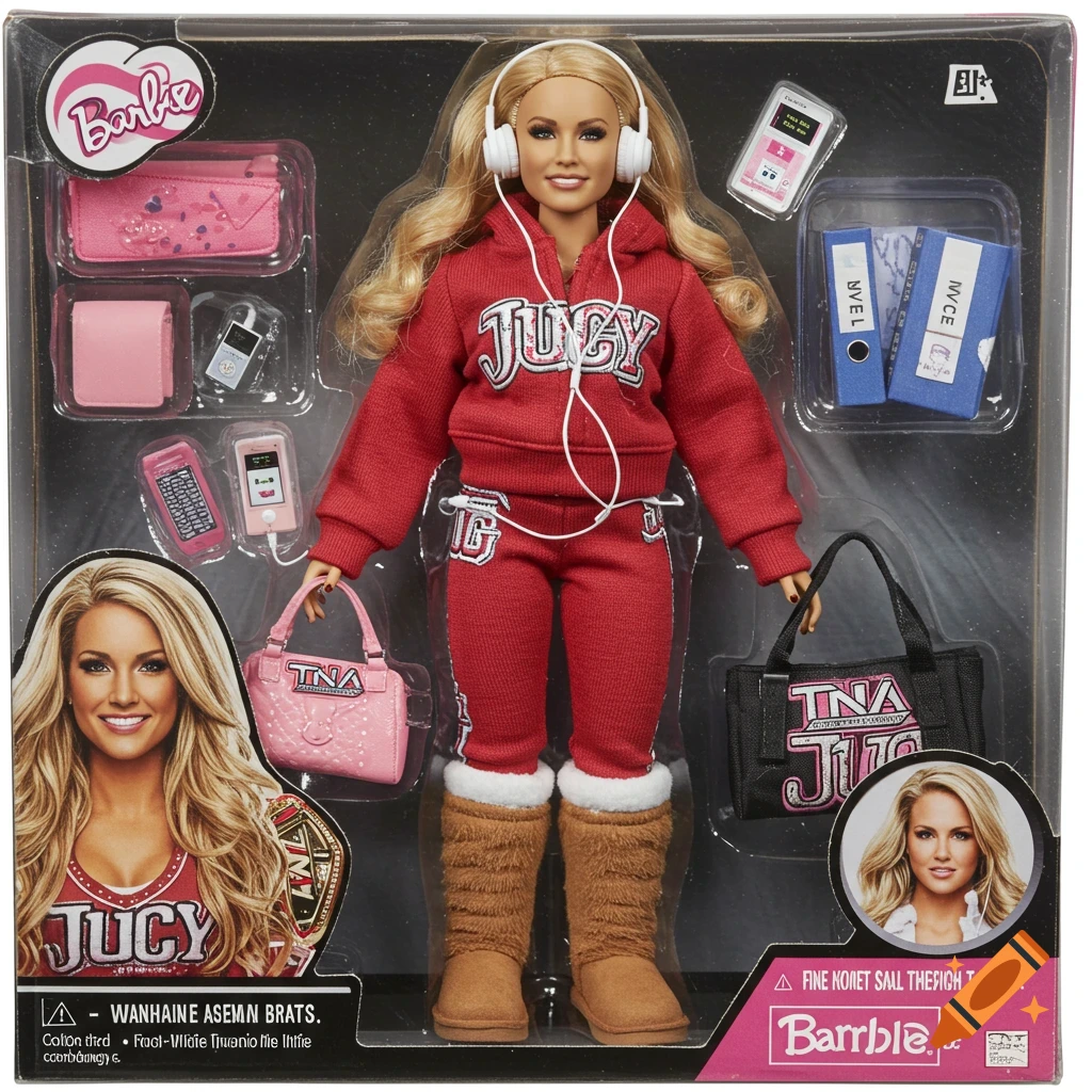 Action figure in Juicy Couture tracksuit, Ugg boots, and wired ...