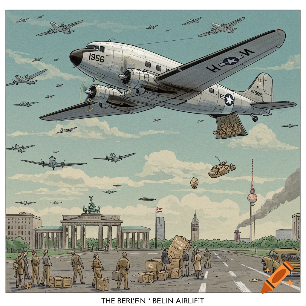 Drawing of the Berlin Airlift on Craiyon