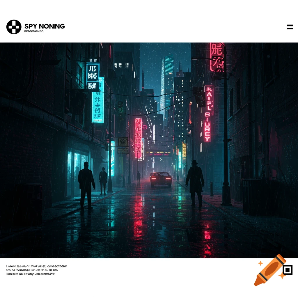 Modern spy agency web page banner in a gritty graphic novel style on ...