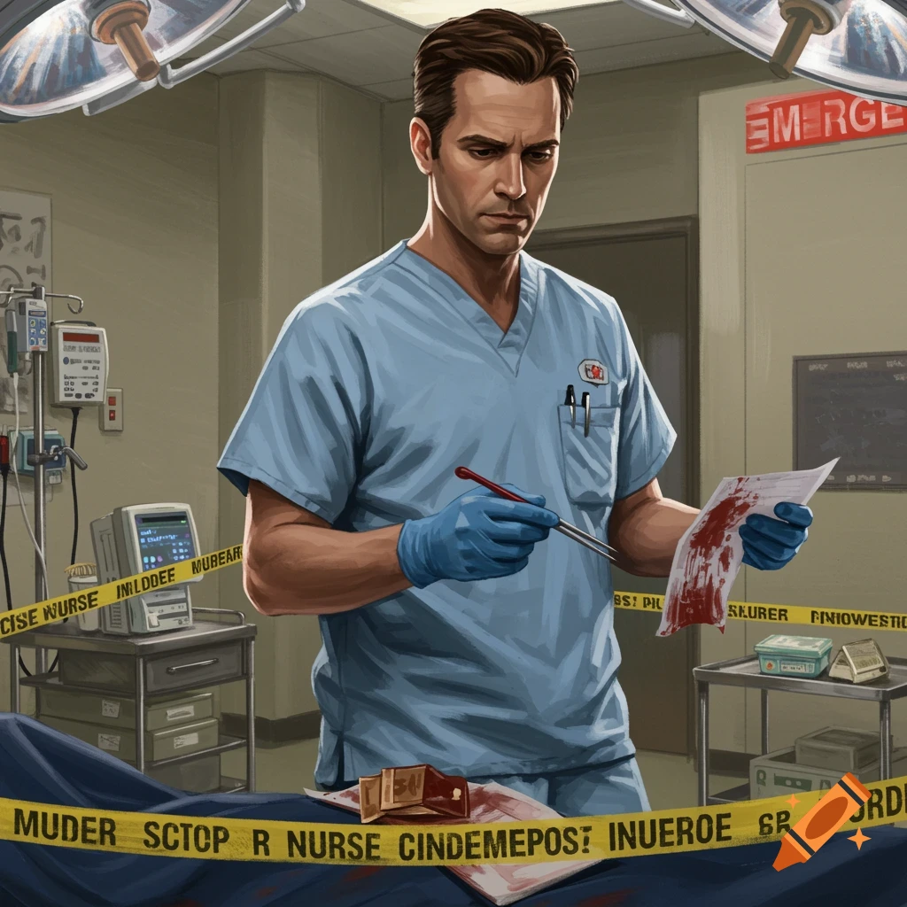 Male charge nurse in an emergency department solving a murder like ...