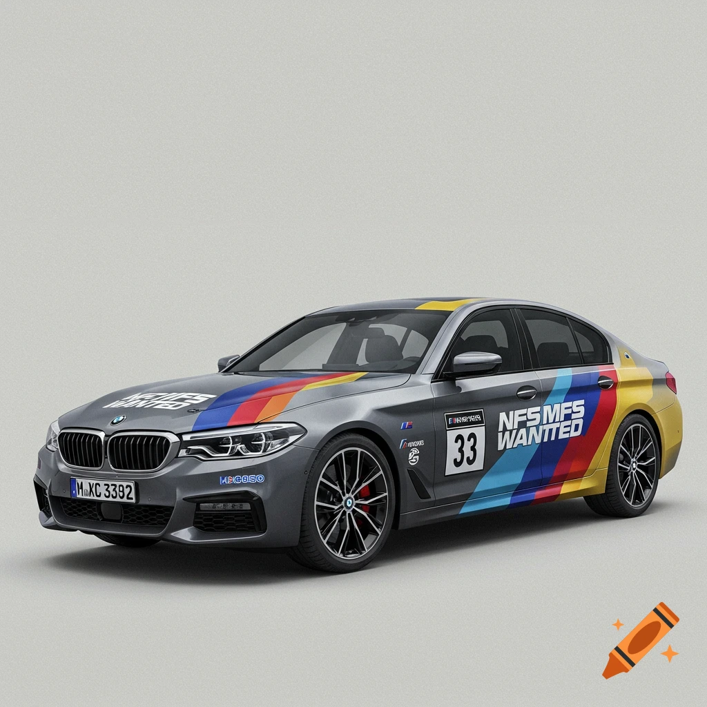 BMW G30 with NFS Most Wanted M3 graphics on Craiyon