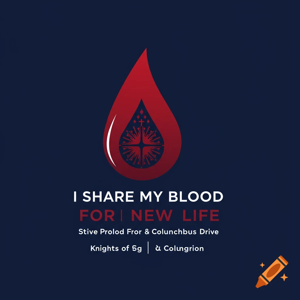I share my blood for New life logo for Knights of Columbus blood drive ...