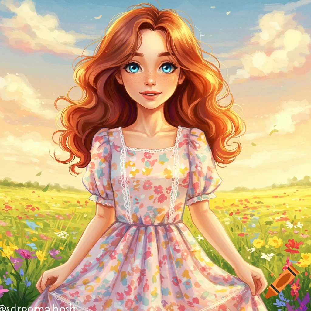 Girl with brown hair on Craiyon