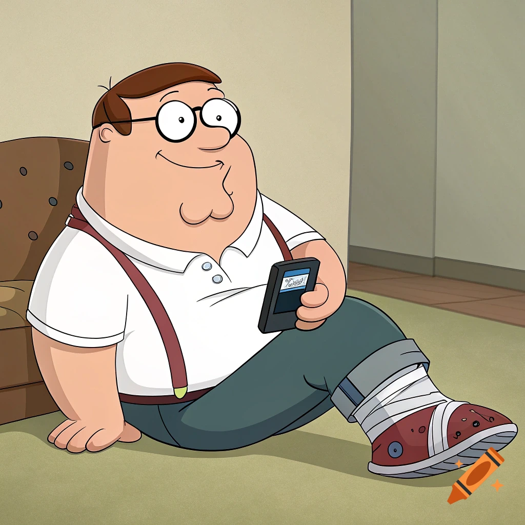 Peter Griffin with an ankle monitor on Craiyon