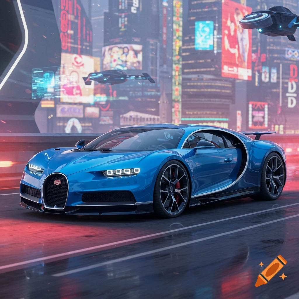 Blue Bugatti Wallpaper