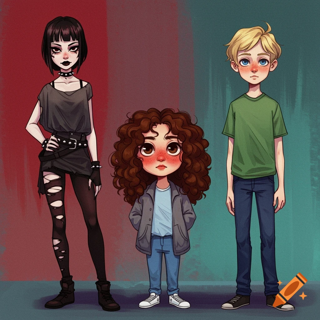 Three young adults posing outdoors. on Craiyon