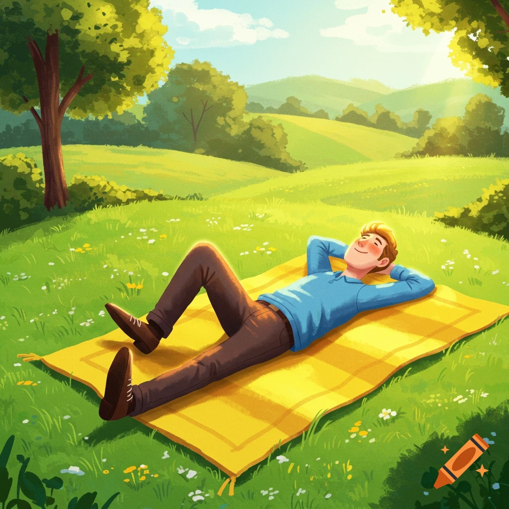 Man laying down swinging legs on Craiyon