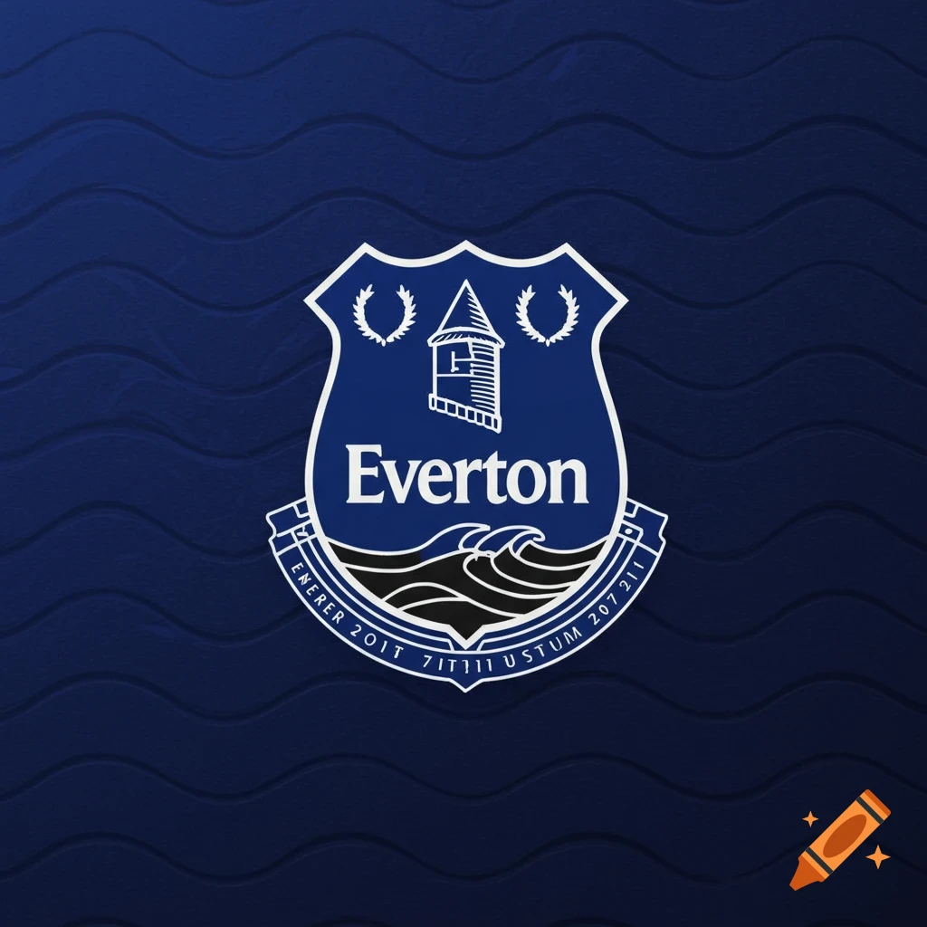 Premier League style team crest for Everton Football Club with black ...