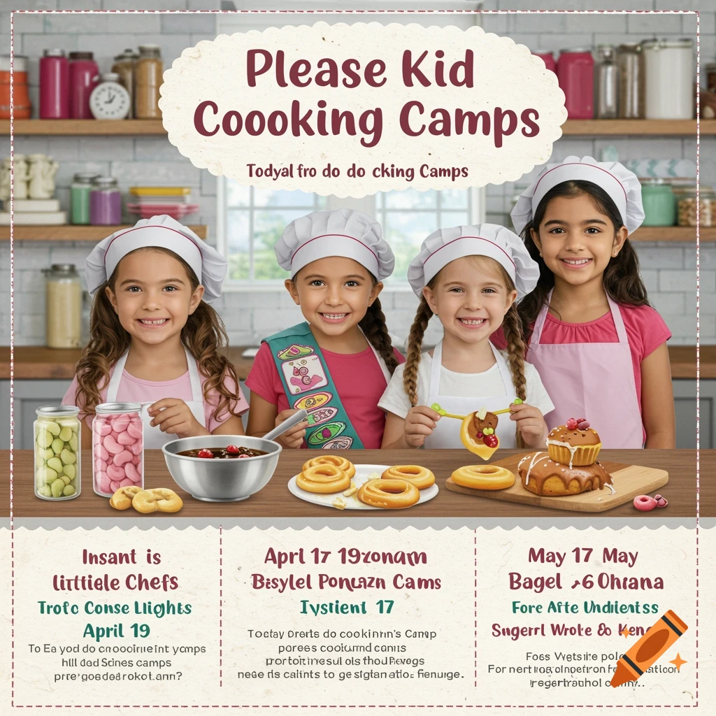 Flyer for Lyla Looittle Chefs kids cooking camp, Easter Delights on ...